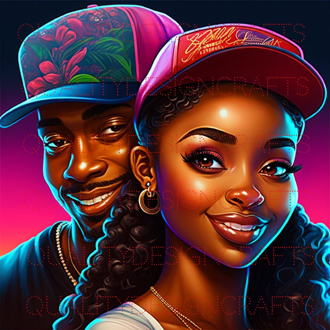 Black Love Couple Girl Magic Melanin Black Woman PNG Afro - Etsy