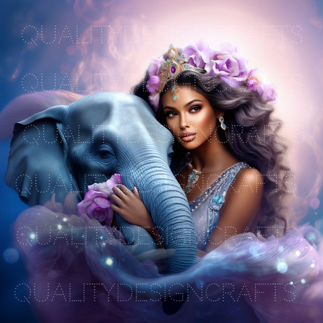 Queen Elephant Black Girl Magic Melanin Black Woman PNG Afro Fashion ...