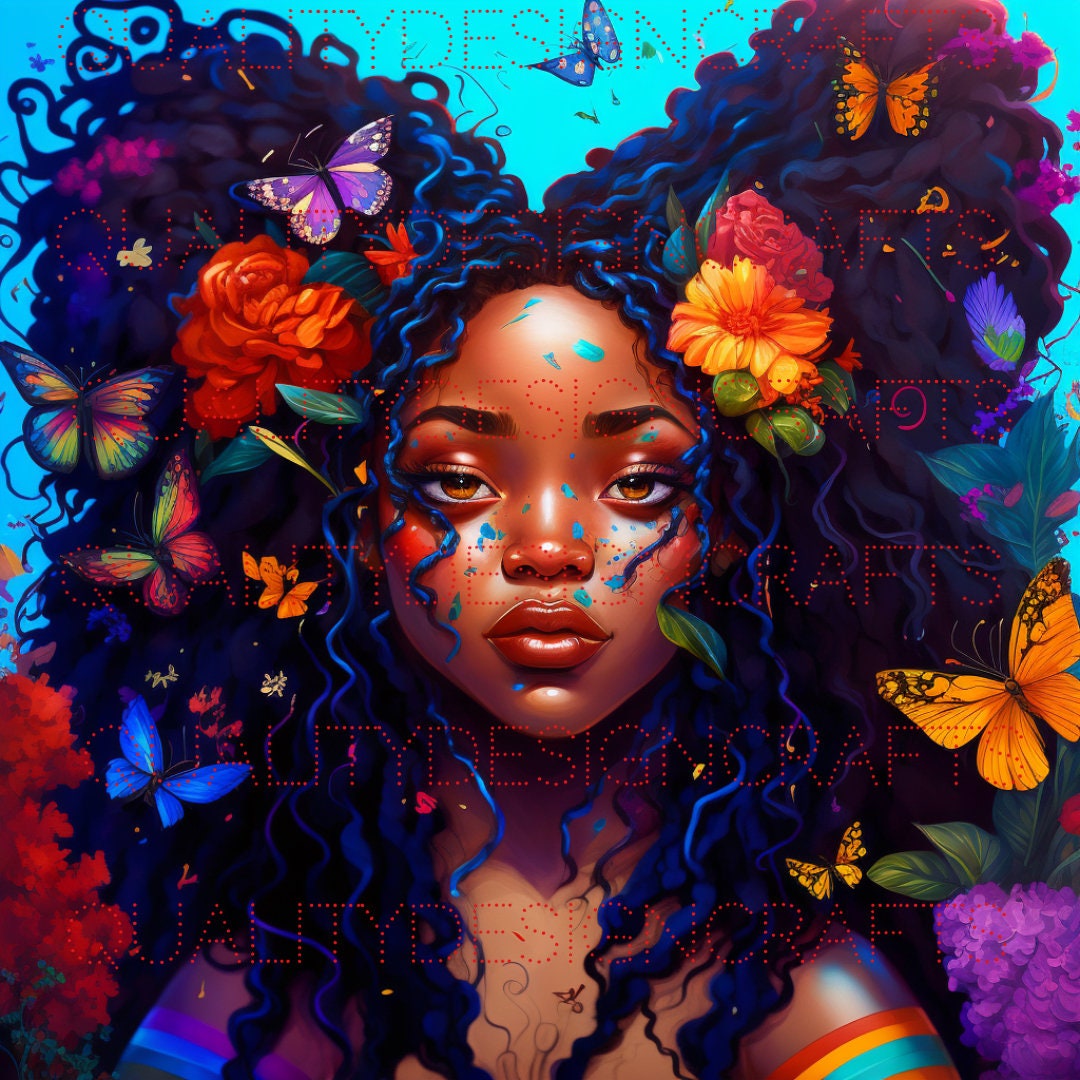 Beautiful Black Girl Magic Melanin Black Woman PNG Afro Fashion Girl ...