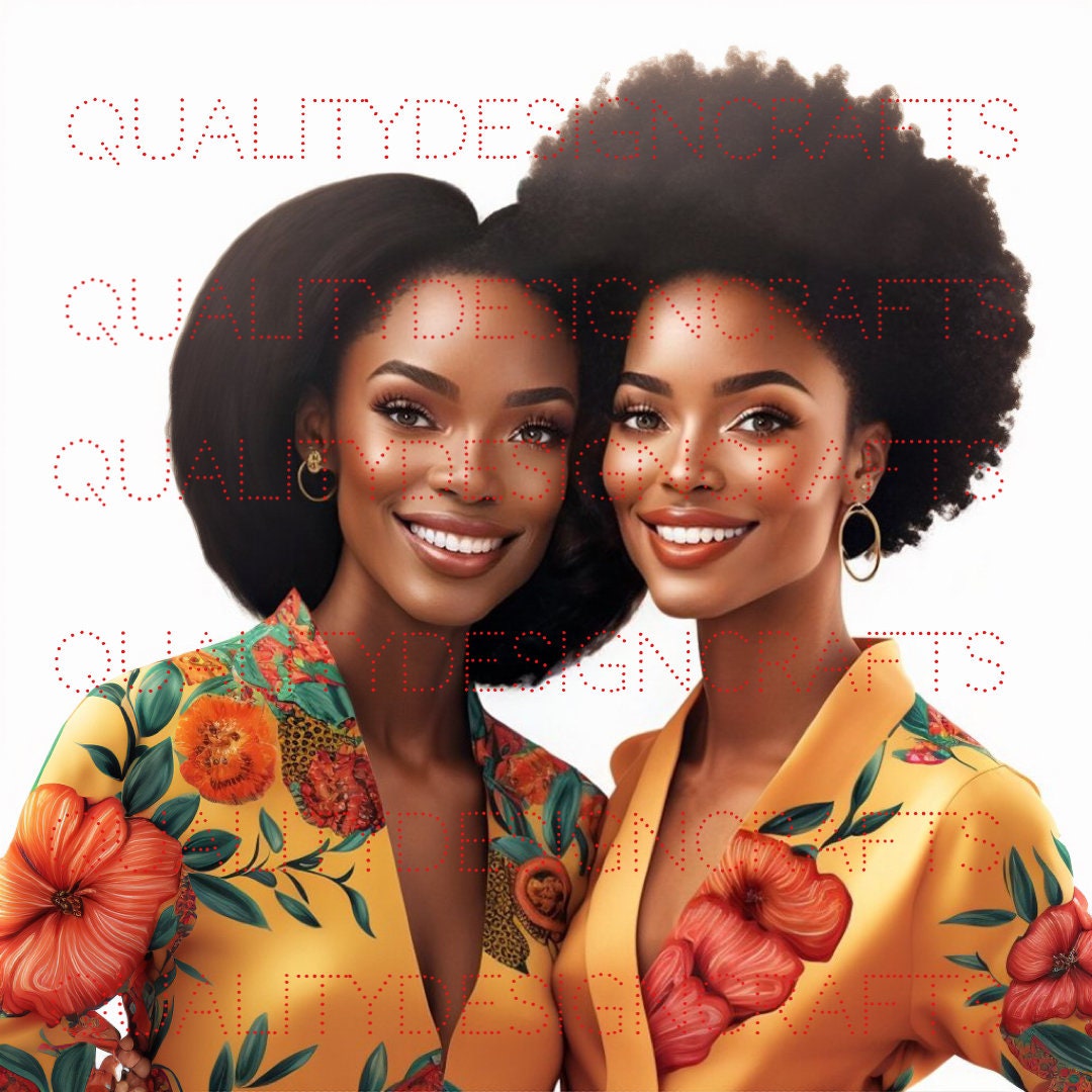 Best Friends Transparent Girl Magic Melanin Black Woman PNG Afro ...