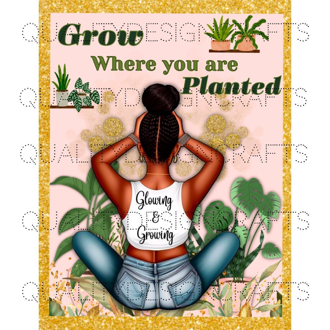 Large Format Glowing and Growing Self Love Queen Beautiful Black Girl ...