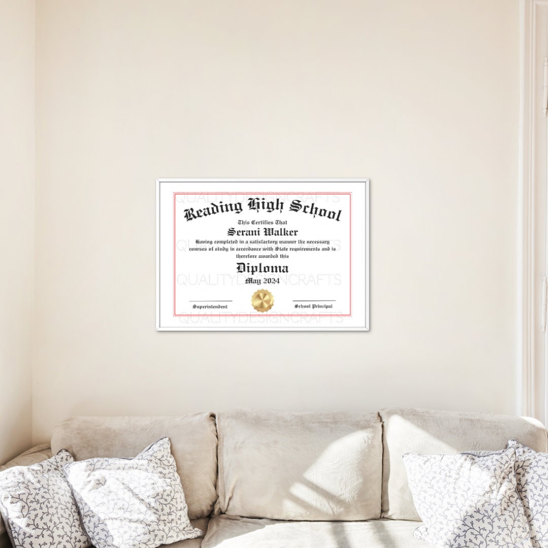Editable Diploma Canva Template Custom Gift for Him Her Graduation ...