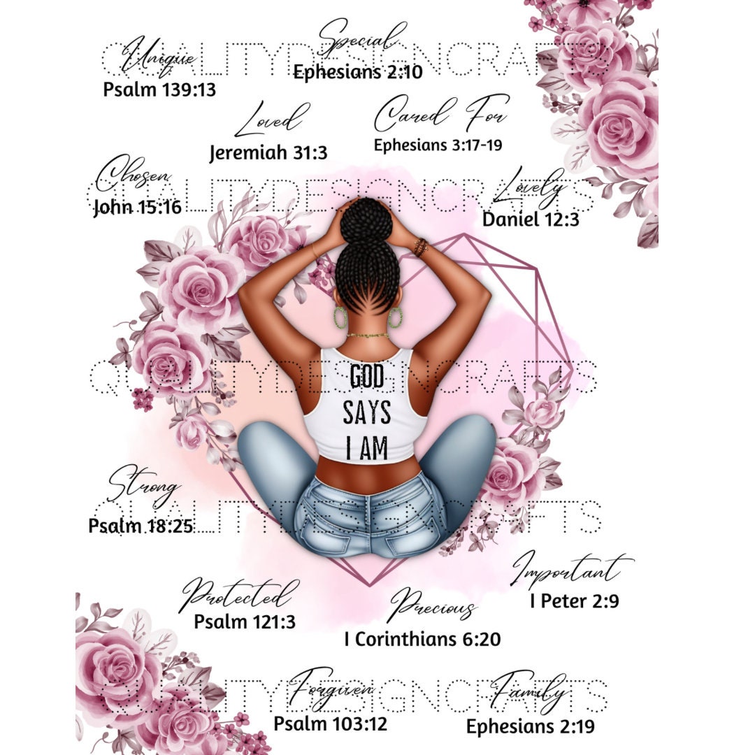 Large Format God Says I Am Self Love Queen Beautiful Black Girl Magic ...