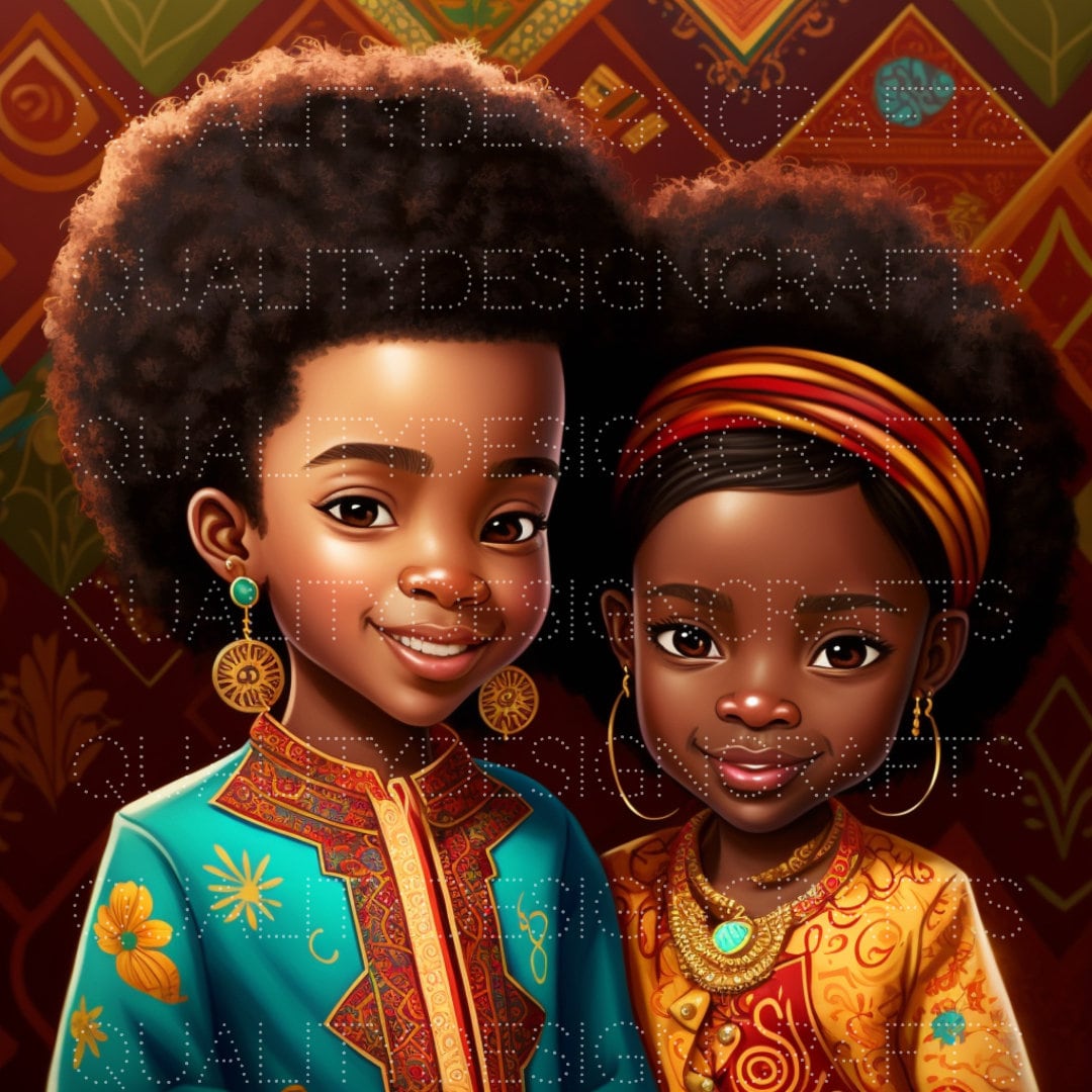 African Princesses Kids Beautiful Black Girl Magic Melanin Black PNG ...