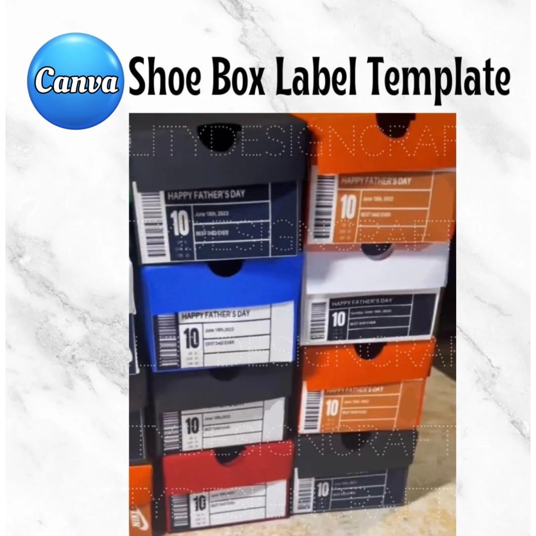 Viral Canva Template Sneaker Box Label Custom Gift for Him Daddy Custom ...