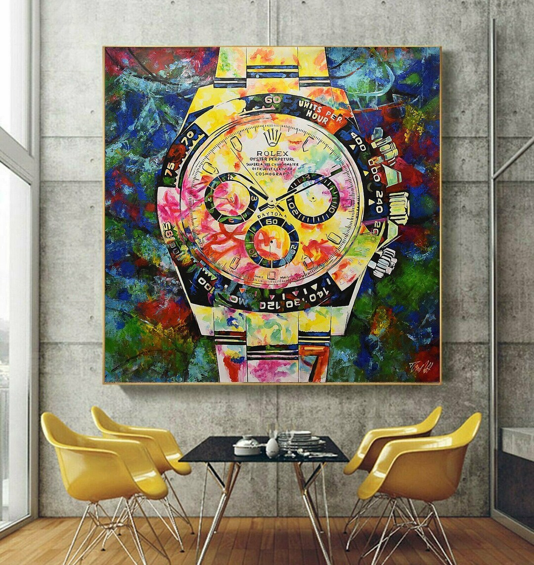 150 Cm X 150 Cm Original XXL Acrylic Painting Pop ART rolex Daytona No ...