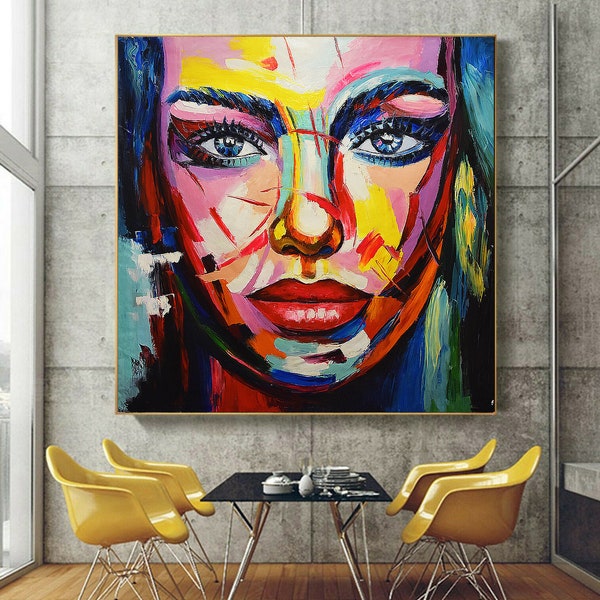 Acrylic Pop Art Girl Painting - Etsy