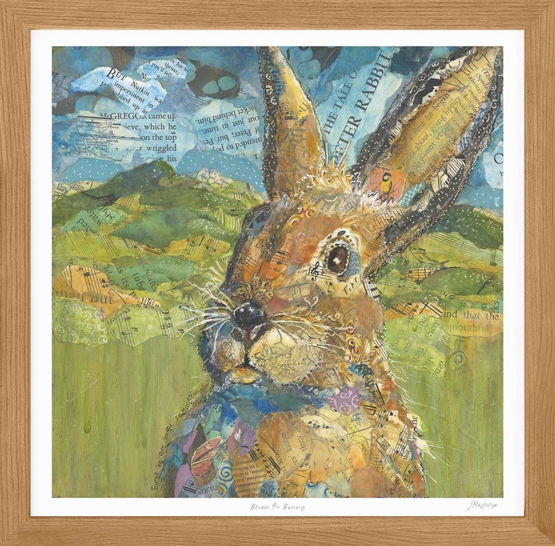 Watercolor Mixed Media Rabbit Print - Etsy