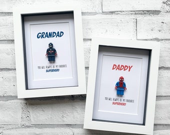Daddy Superhero Frame, Personalised, Made to Order, Including Mini ...