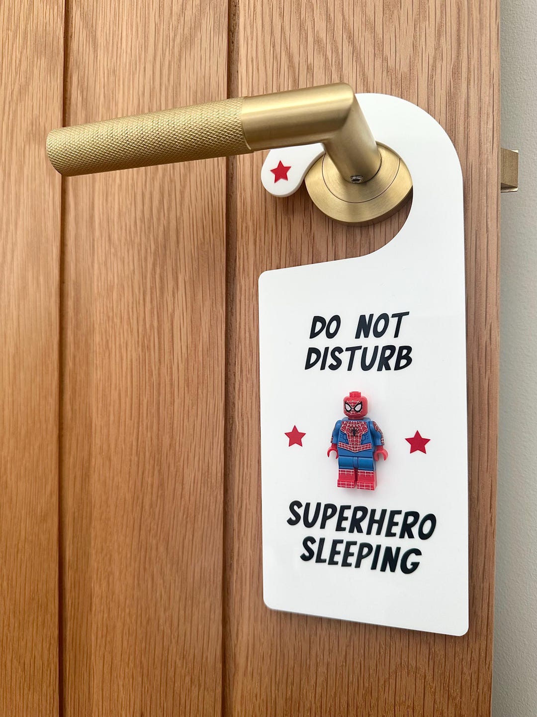 Superhero Minifigure Door Hanger, Bedroom Privacy Sign for Boys, Hero ...