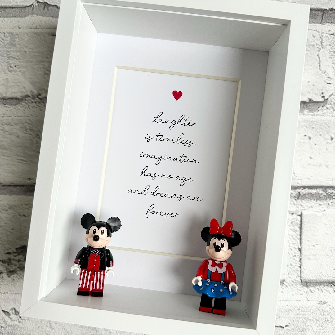 Mickey & Minnie Mouse Lego Inspired Minifigure Frame, Unique Modern ...