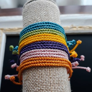 Single Braided Bracelet, Kumihimo Braided Wax String Bracelet, Wax Cord ...