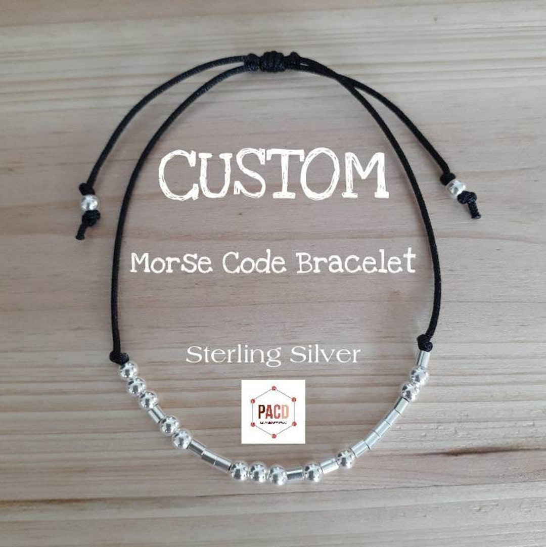 Custom Morse Code Bracelet, Morse Code, Friendship Bracelet, Dainty ... Custom Morse Code Bracelet, Morse Code, Friendship Bracelet, Dainty ...