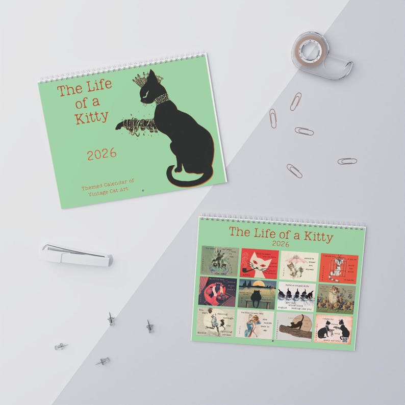 Swift Inspired Showgirl Cat 2026 Calendar | 2026 Vintage Cat Calendar ...