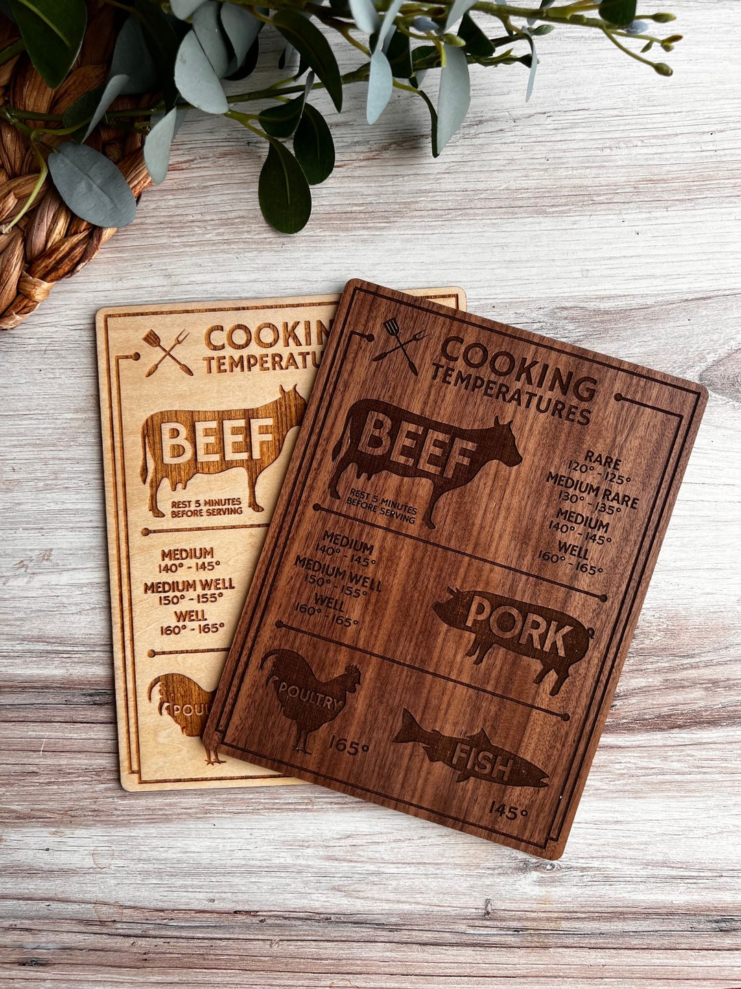 Wooden Cooking Temperatures Magnet: Traeger Grill Chart - Etsy