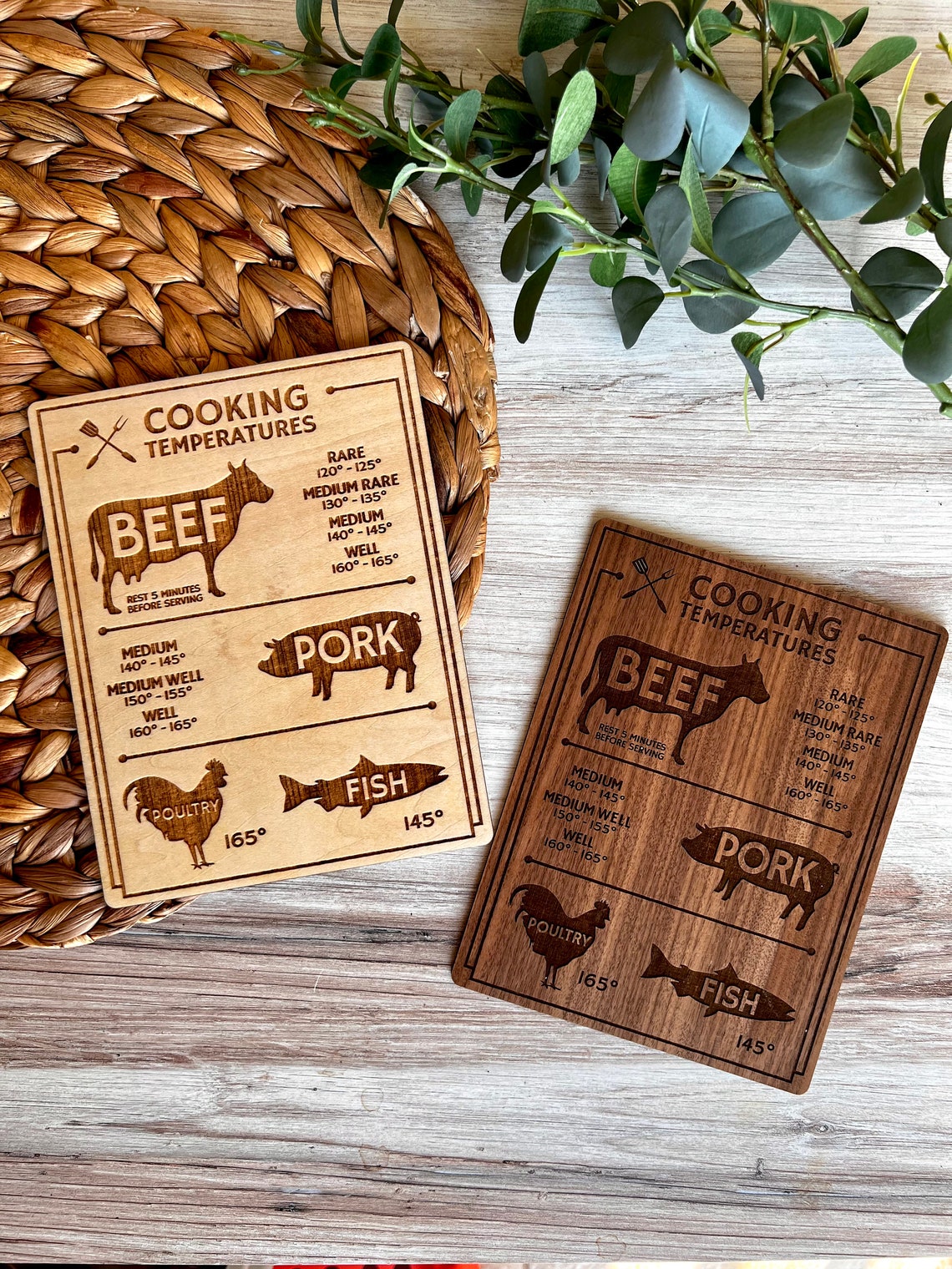 Wooden Cooking Temperatures Magnet: Traeger Grill Chart - Etsy
