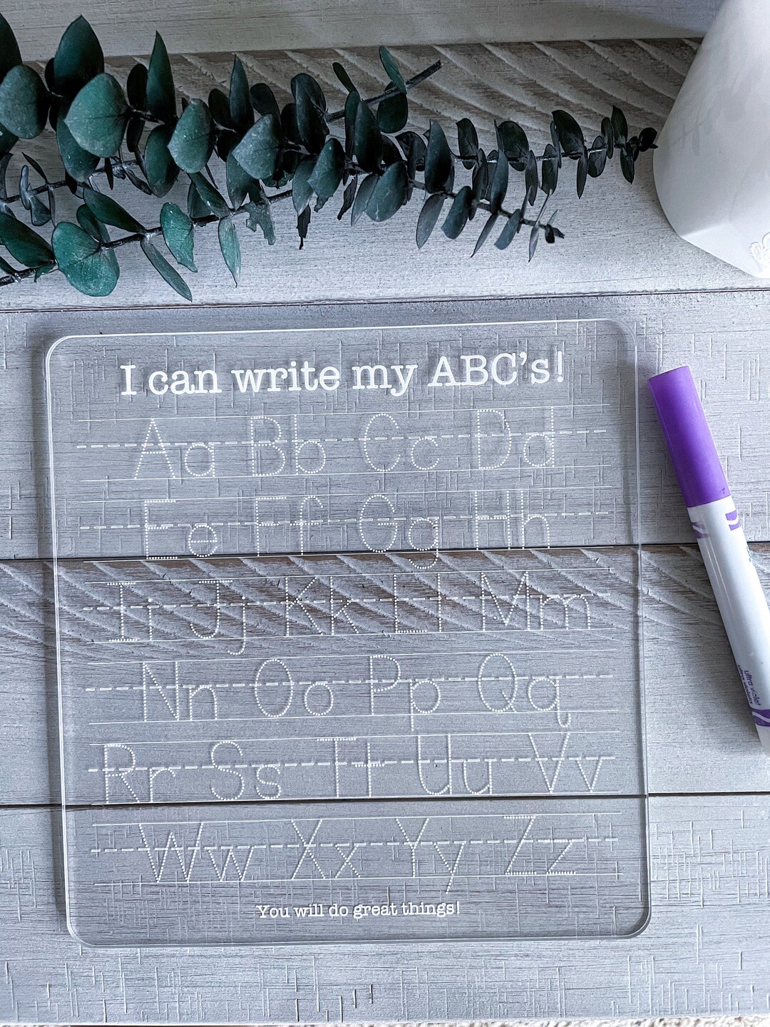 Reusable “I Can Write My ABC’S” Acrylic Tracing Board, Alphabet ...