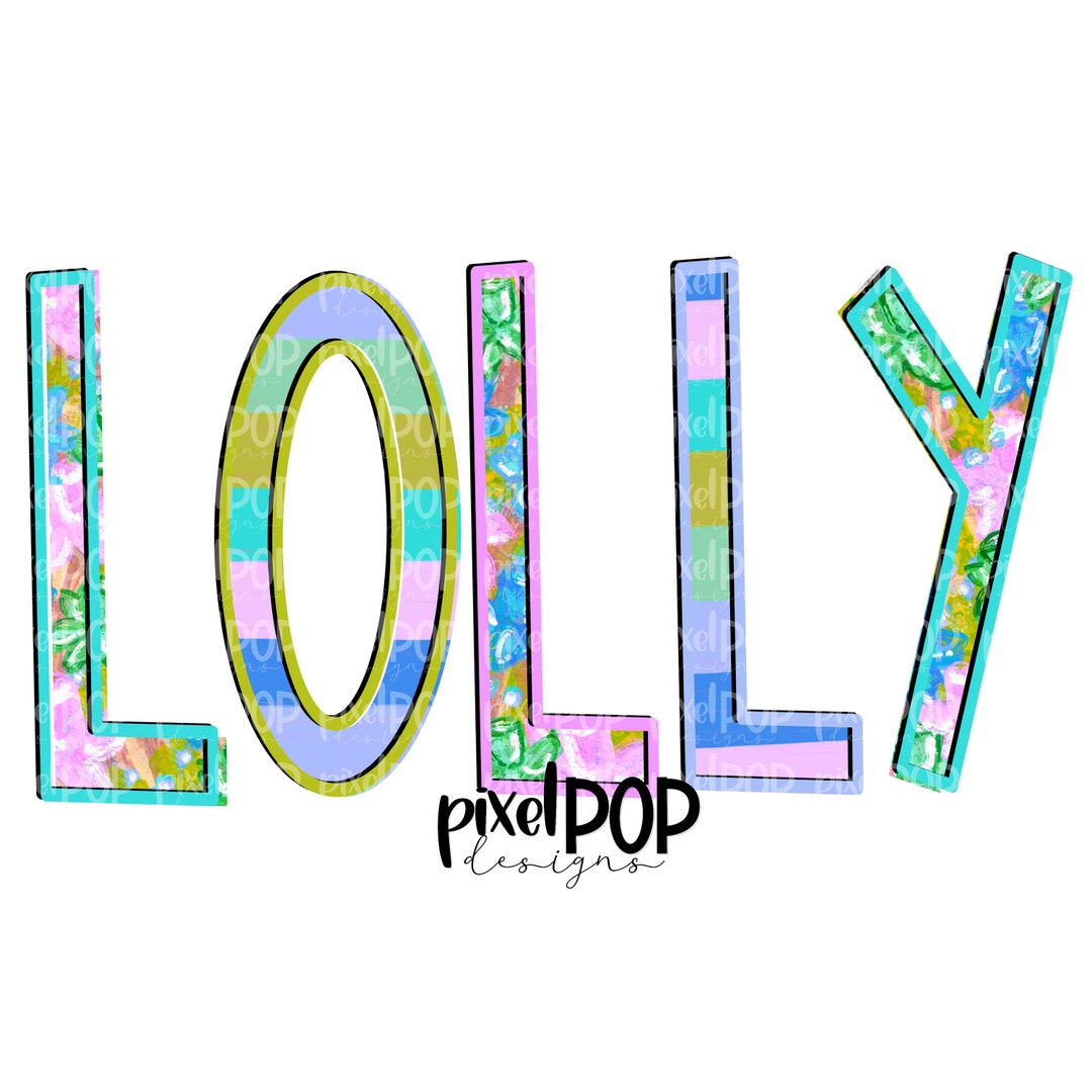 Lolly Floral and Stripe Design PNG | Lolly Art | Lolly Design | Hand ...