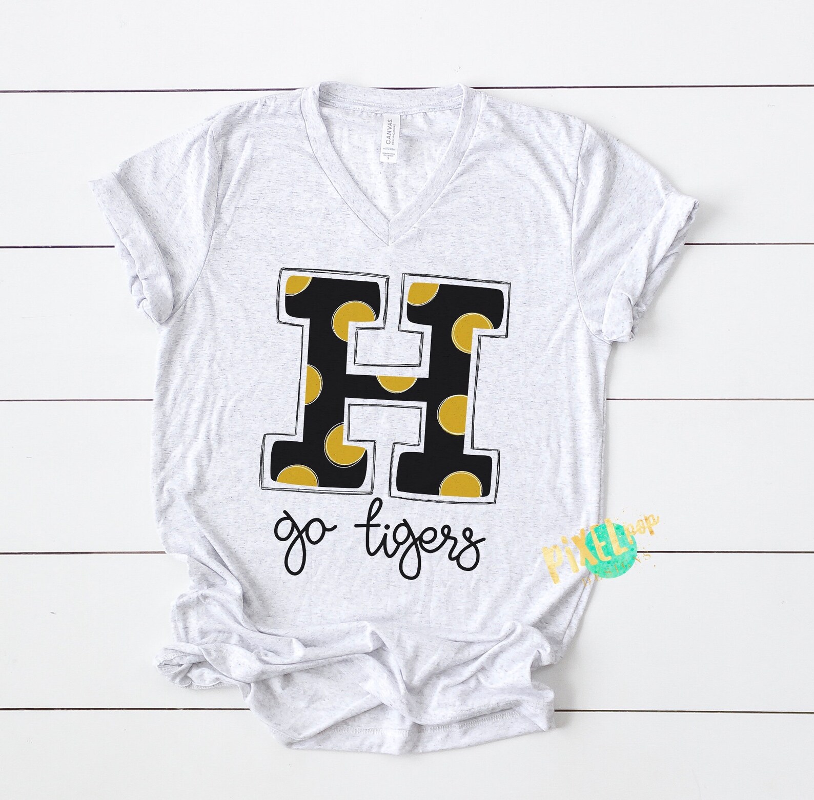 Sketch Letter H Tigers Black Gold School Spirit Art PNG | Etsy