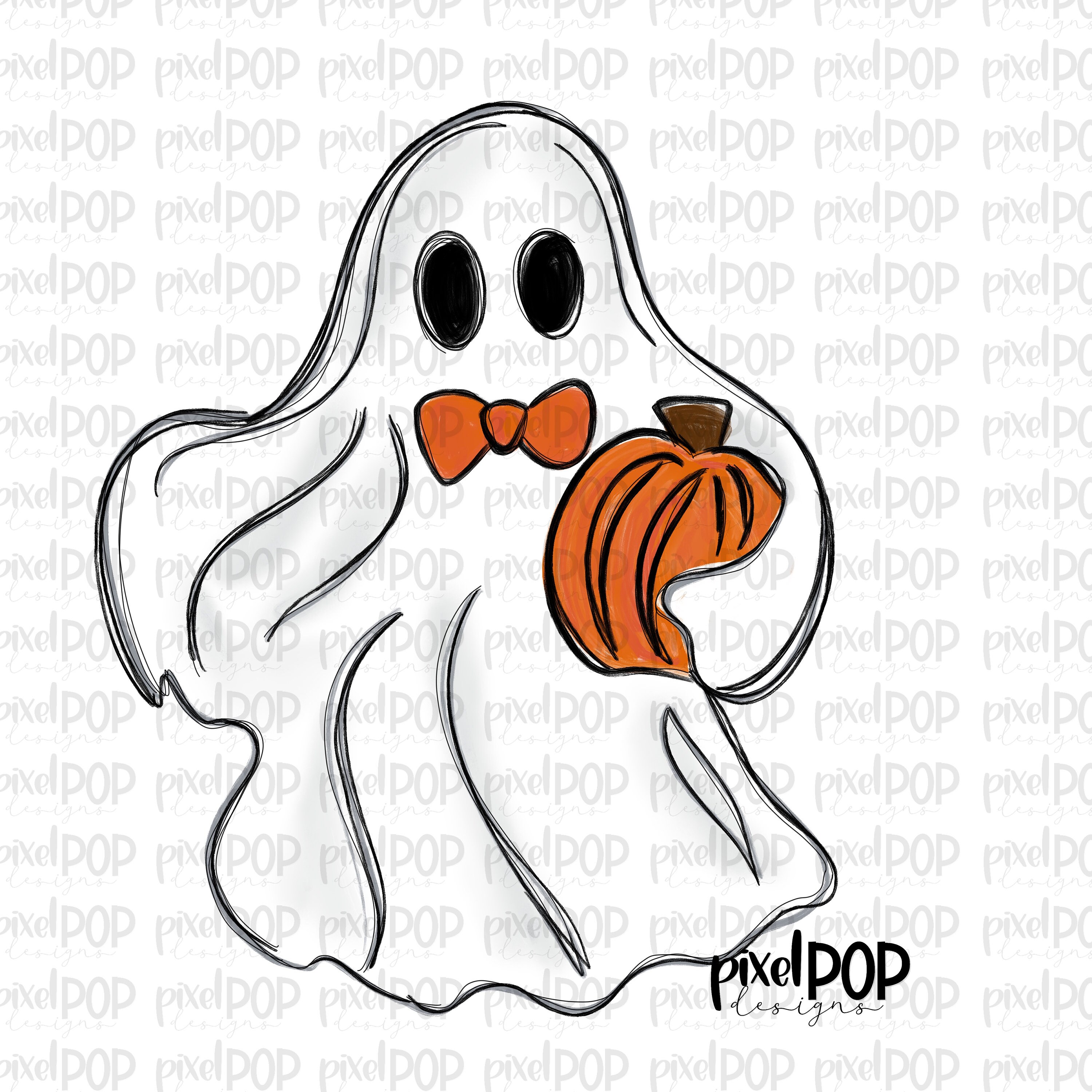 Ghost Boy Holding Pumpkin PNG | Ghost Design | Halloween Design | Hand ...