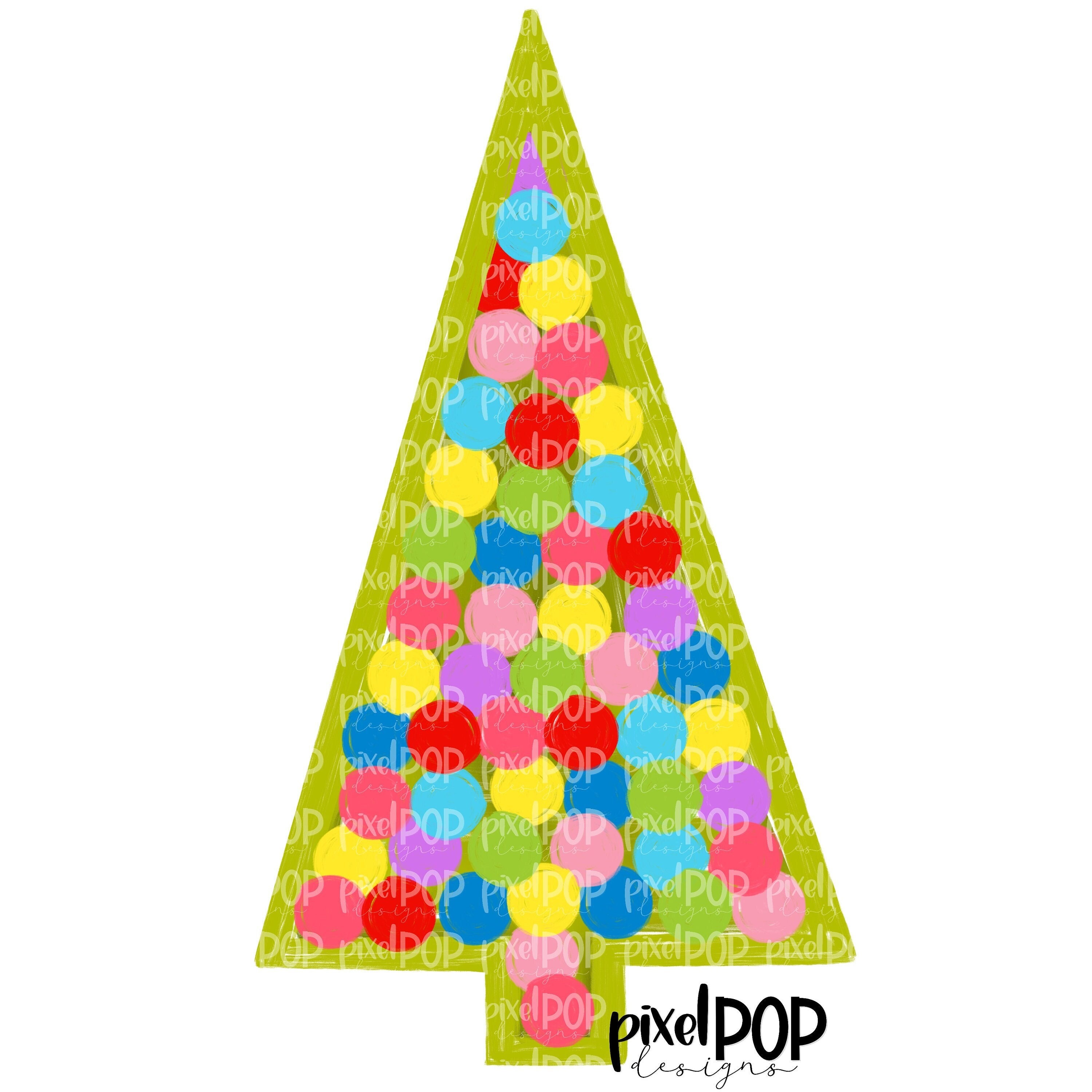 Twinkling Tree Green PNG Christmas Tree Christmas Art Hand - Etsy
