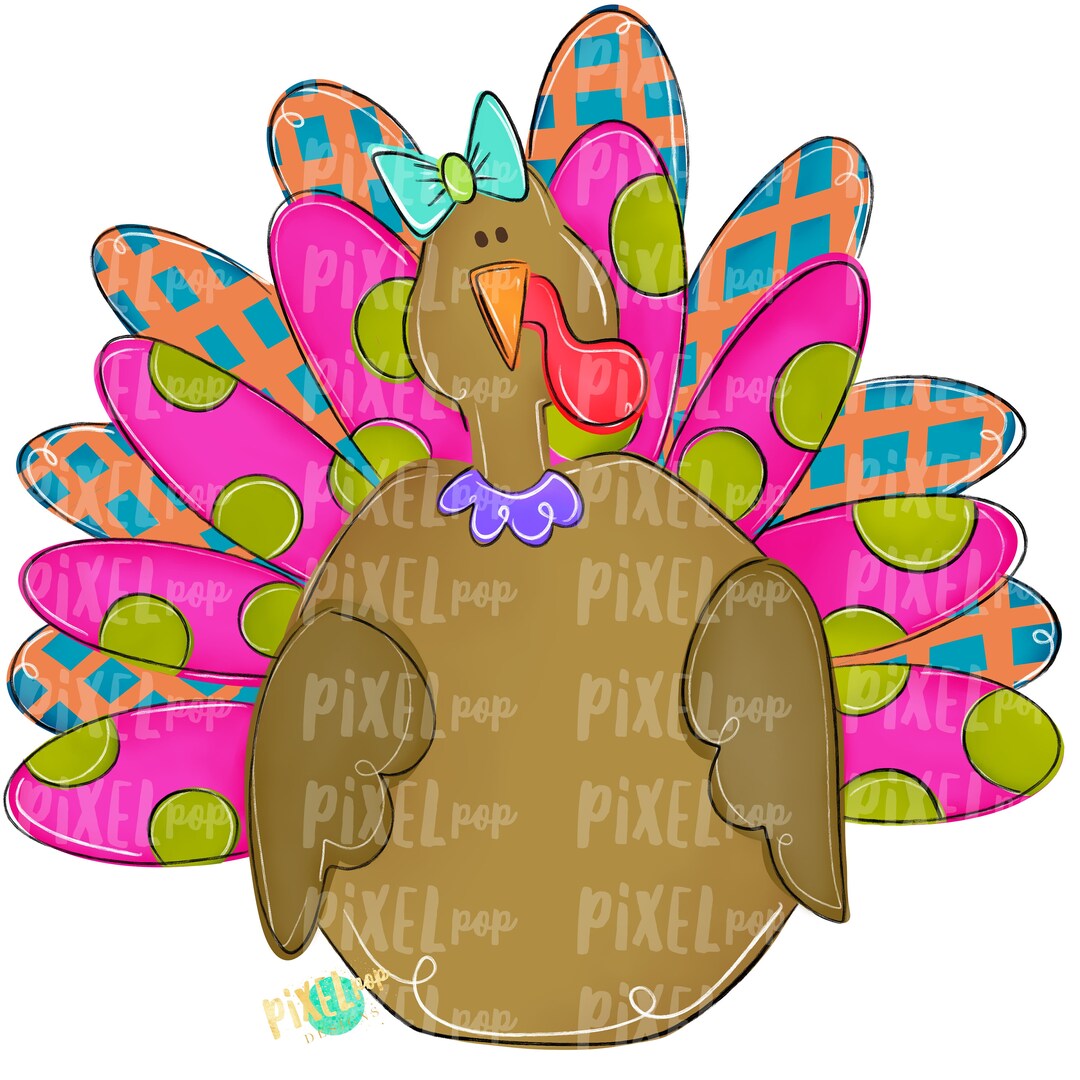Large Girl Turkey PNG | Turkey Sublimation | Painted Digital Art ...