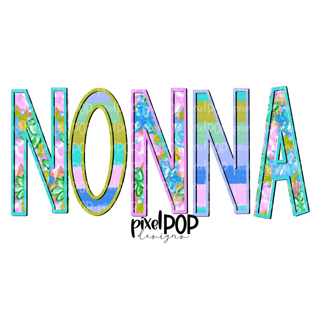 Nonna Floral and Stripe Design PNG | Nonna Art | Nonna | Nonna Design ...