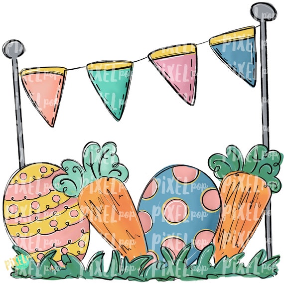 Easter Scene Digital PNG Easter Design Easter Digital Art | Etsy