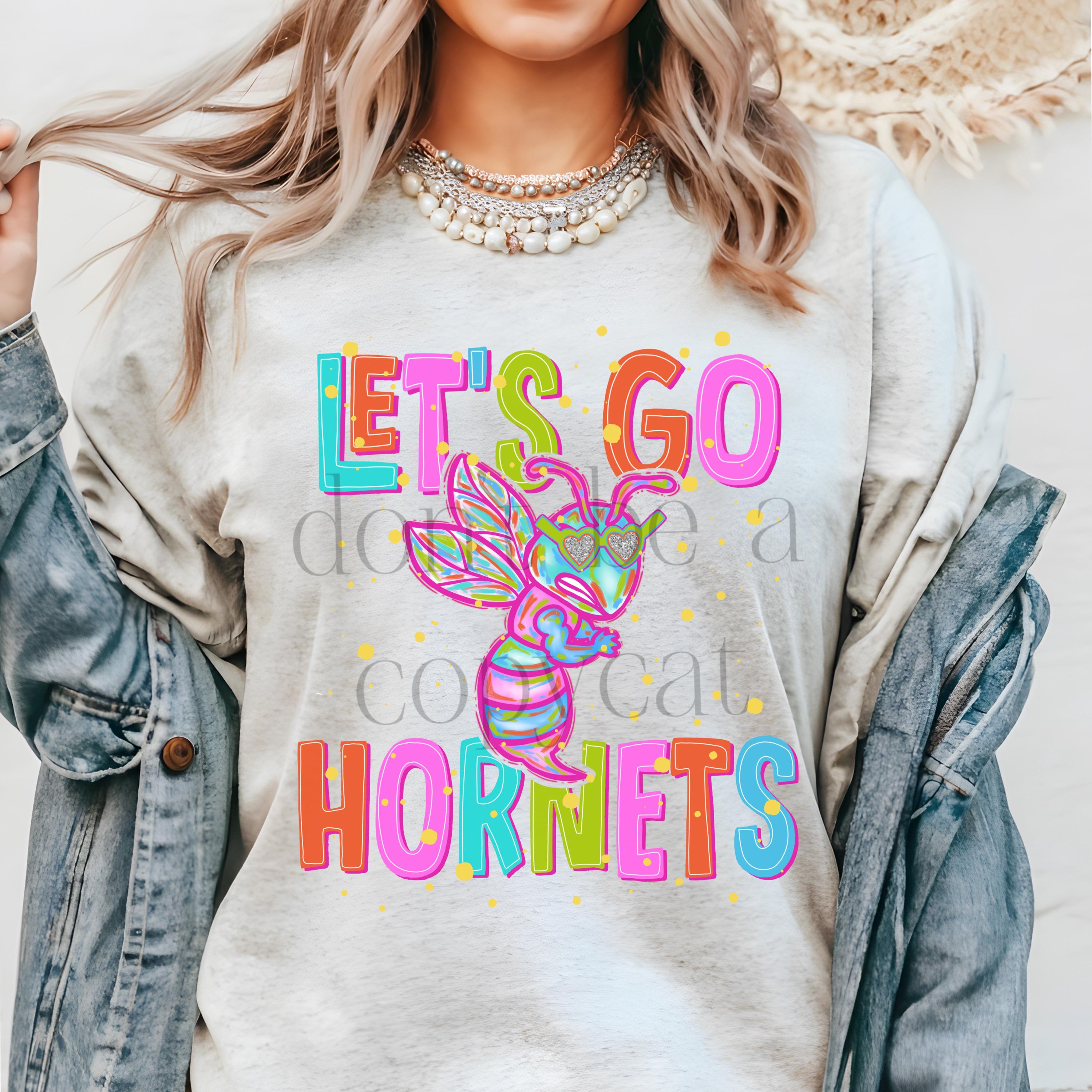Neon Let's Go Hornets Mascot PNG | Hornets Sublimation Design | Team ...
