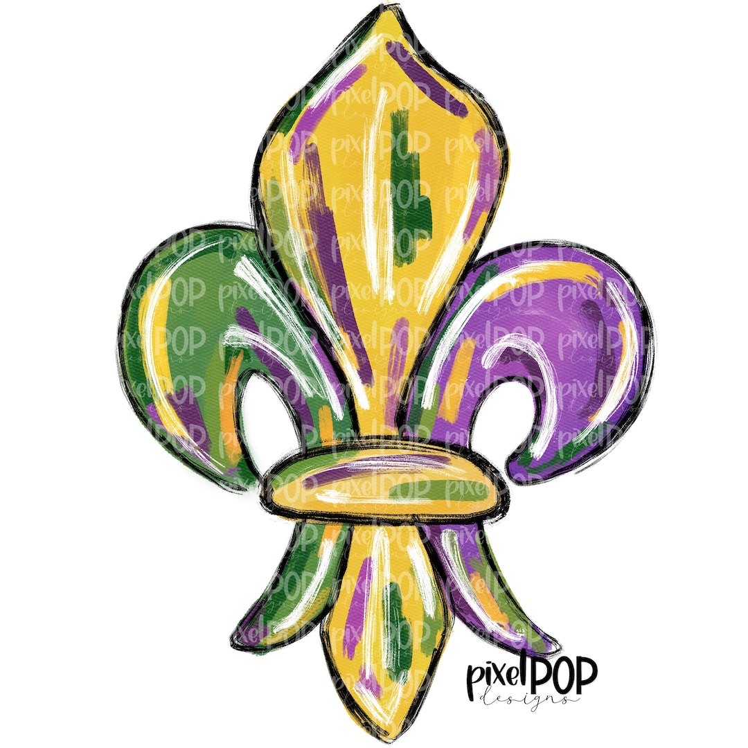 Fleur De Lis Acrylic on Canvas PNG | Mardi Gras Fleur De Lis | New ...