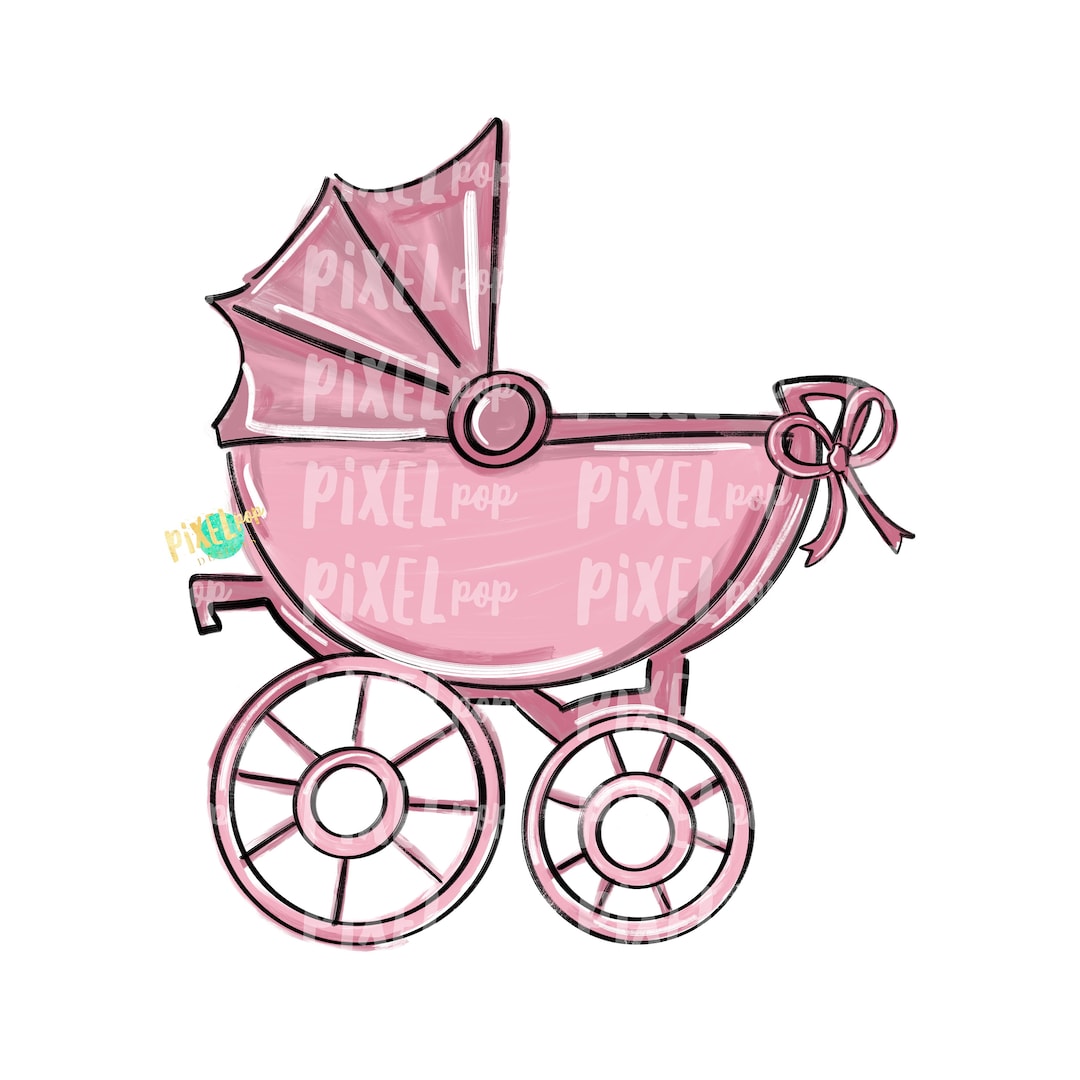 Pink Baby Buggy PNG | Baby Clip Art | New Baby PNG | Baby's First ...