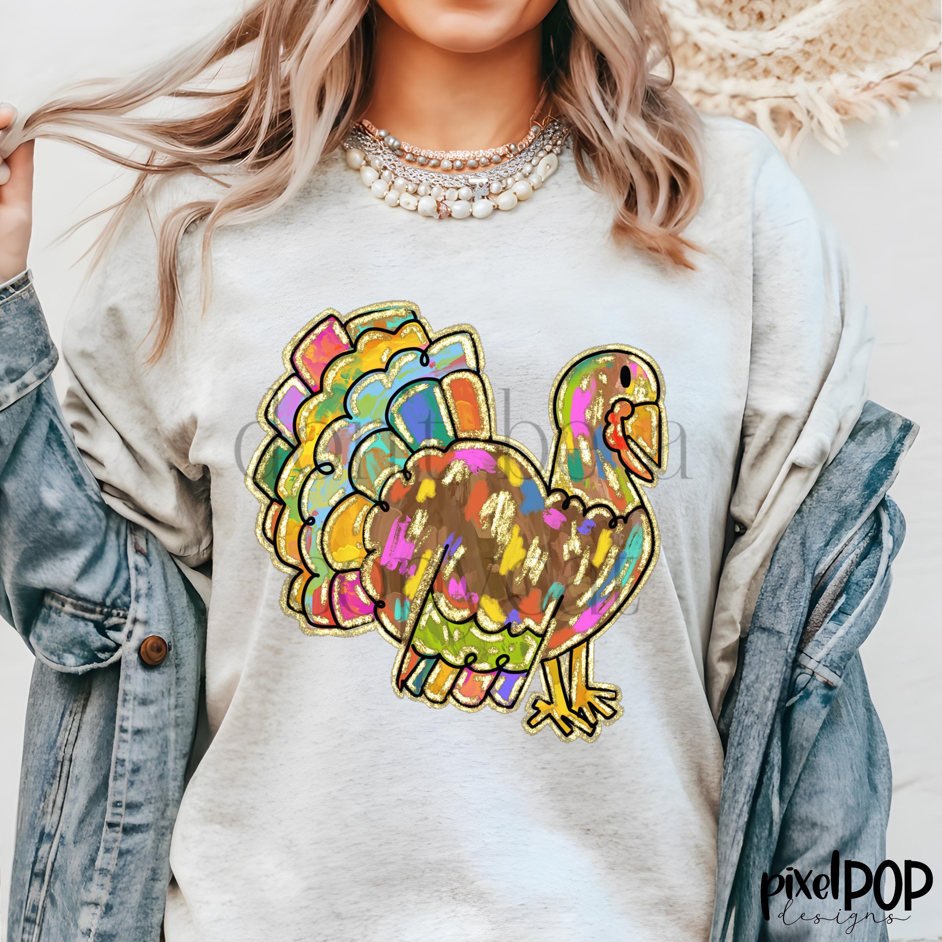 Turkey Simple Paint Strokes Bright PNG Design Sublimation DTF Screen ...
