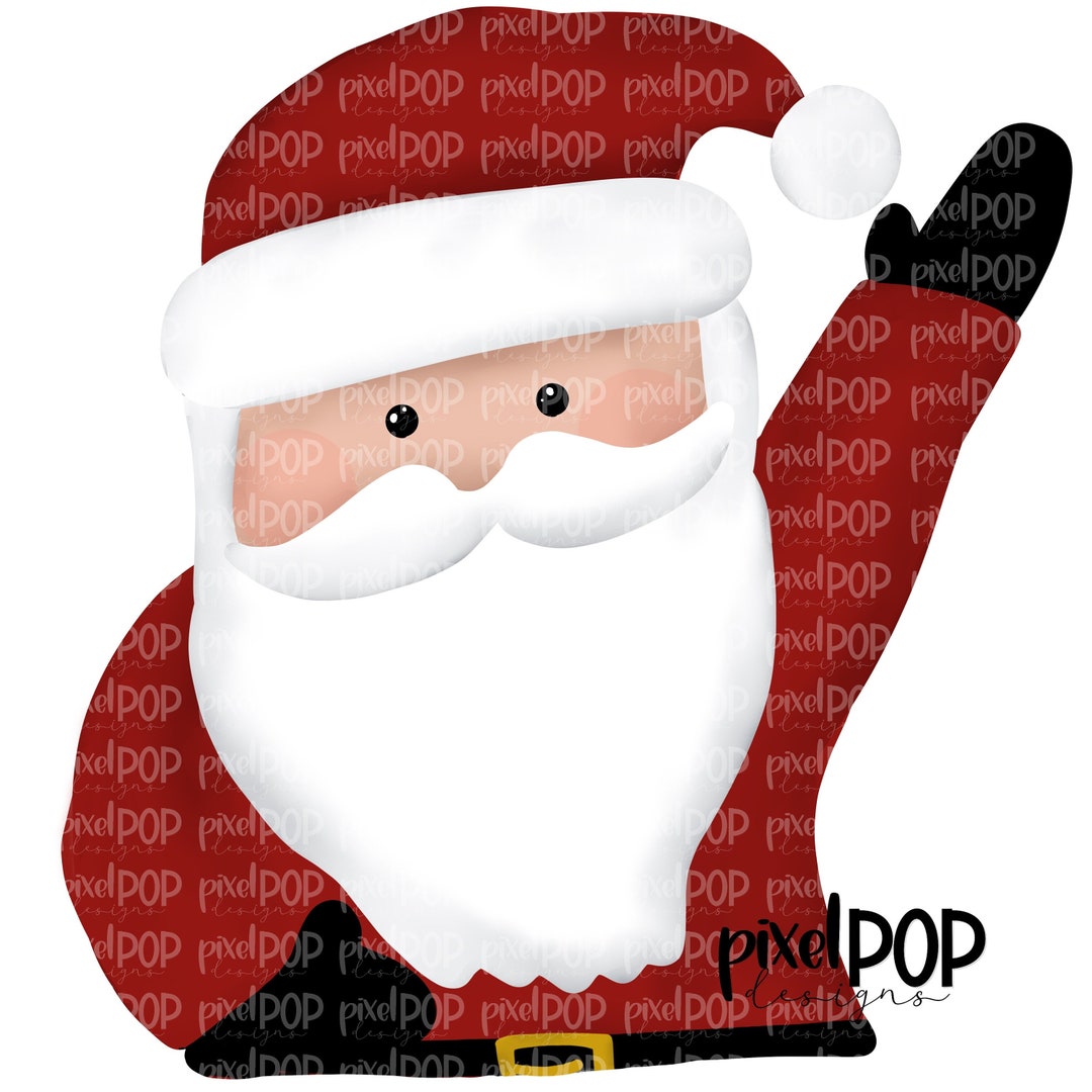 Santa Claus Waving Design PNG | Christmas Sublimation | Santa | Santa ...