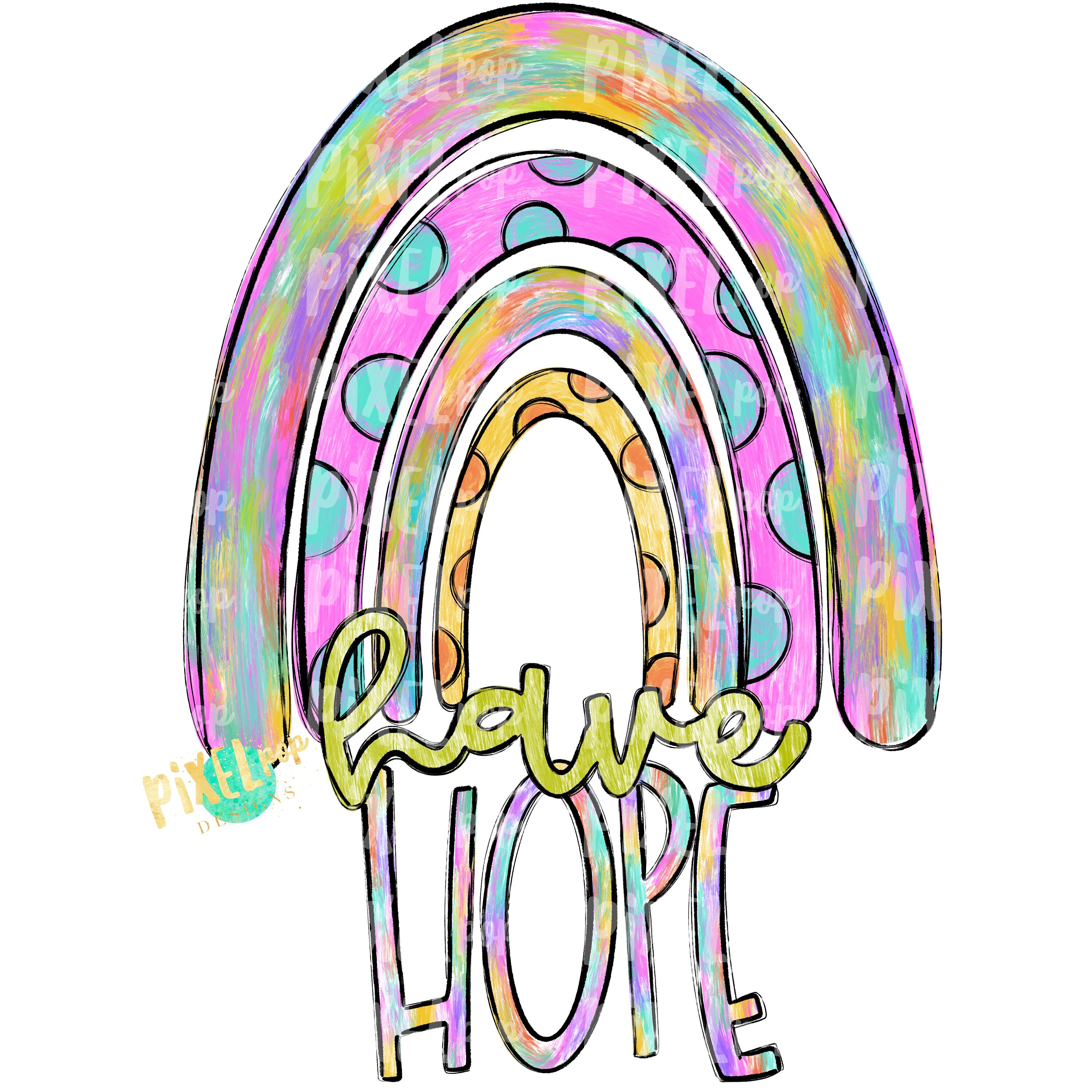 Have Hope Painted Rainbow PNG Hope Art Hope Sublimation | Etsy