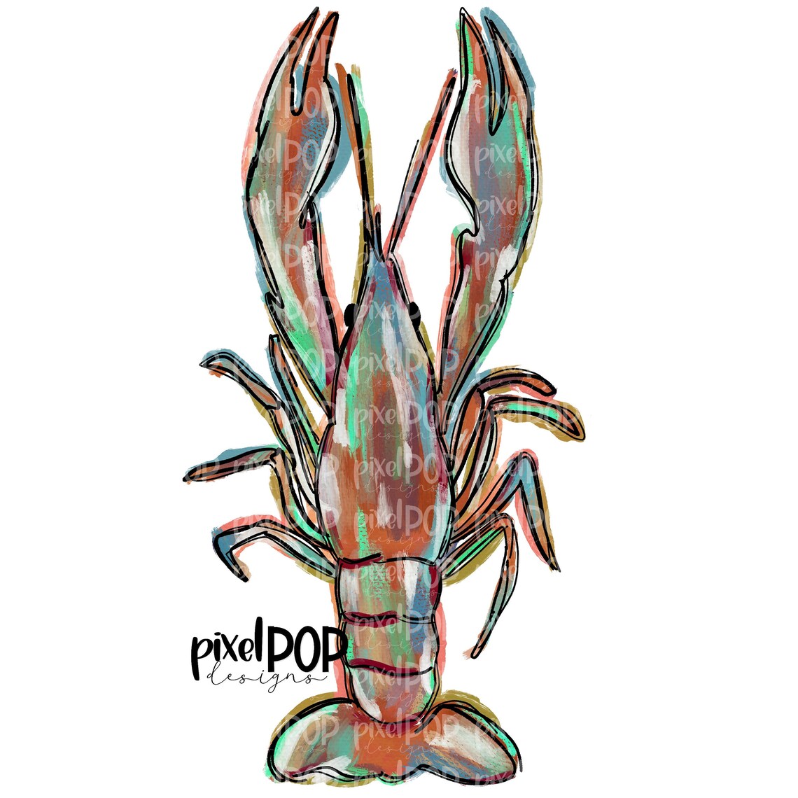 Crawfish Acrylic on Canvas Orange PNG Louisiana Food New - Etsy