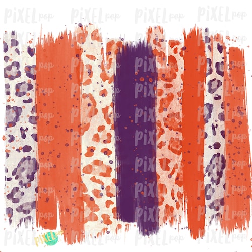 Orange Leopard Square Brush Stroke Sublimation Print PNG - Etsy