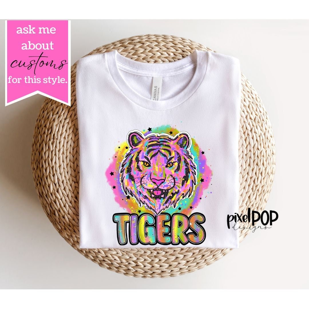 90s Nostalgia Mascots Tigers PNG | School Mascot Custom Digital Design ...