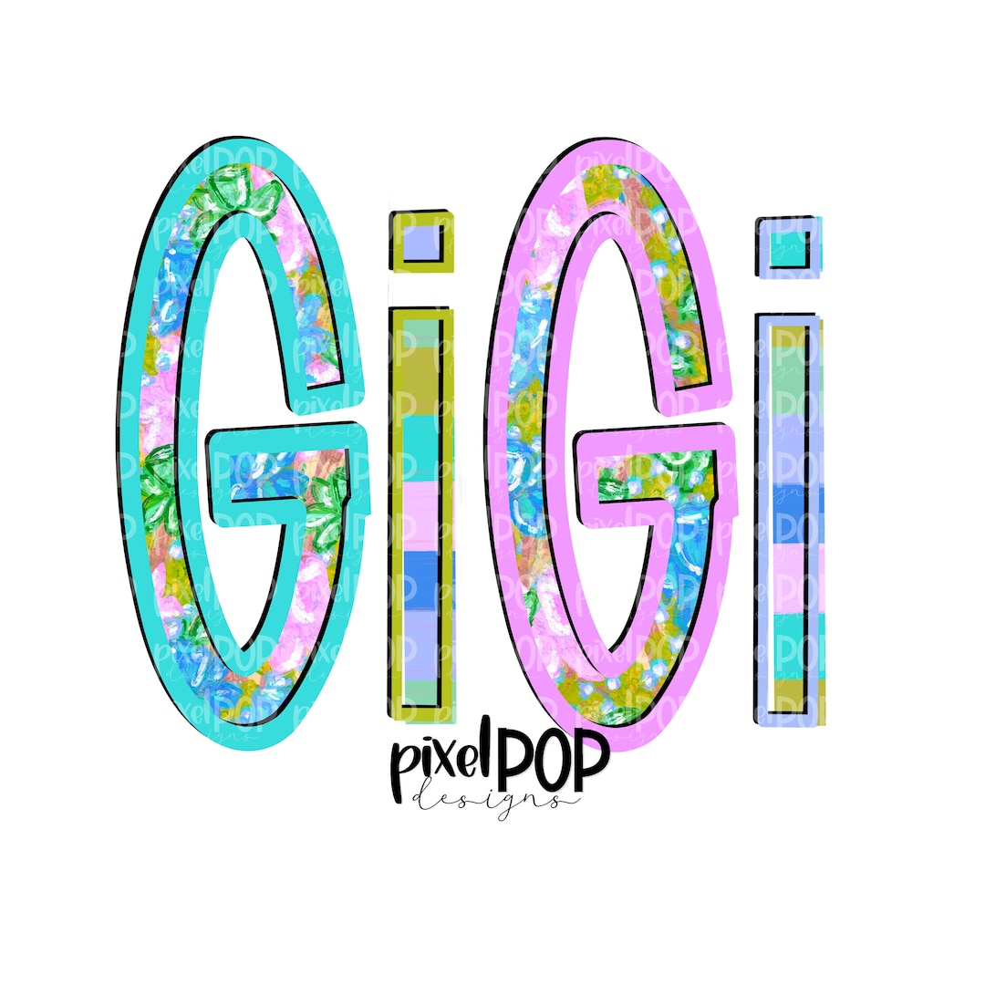 Gigi Floral and Stripe Design PNG | Gigi Art | Gigi | Gigi Design ...