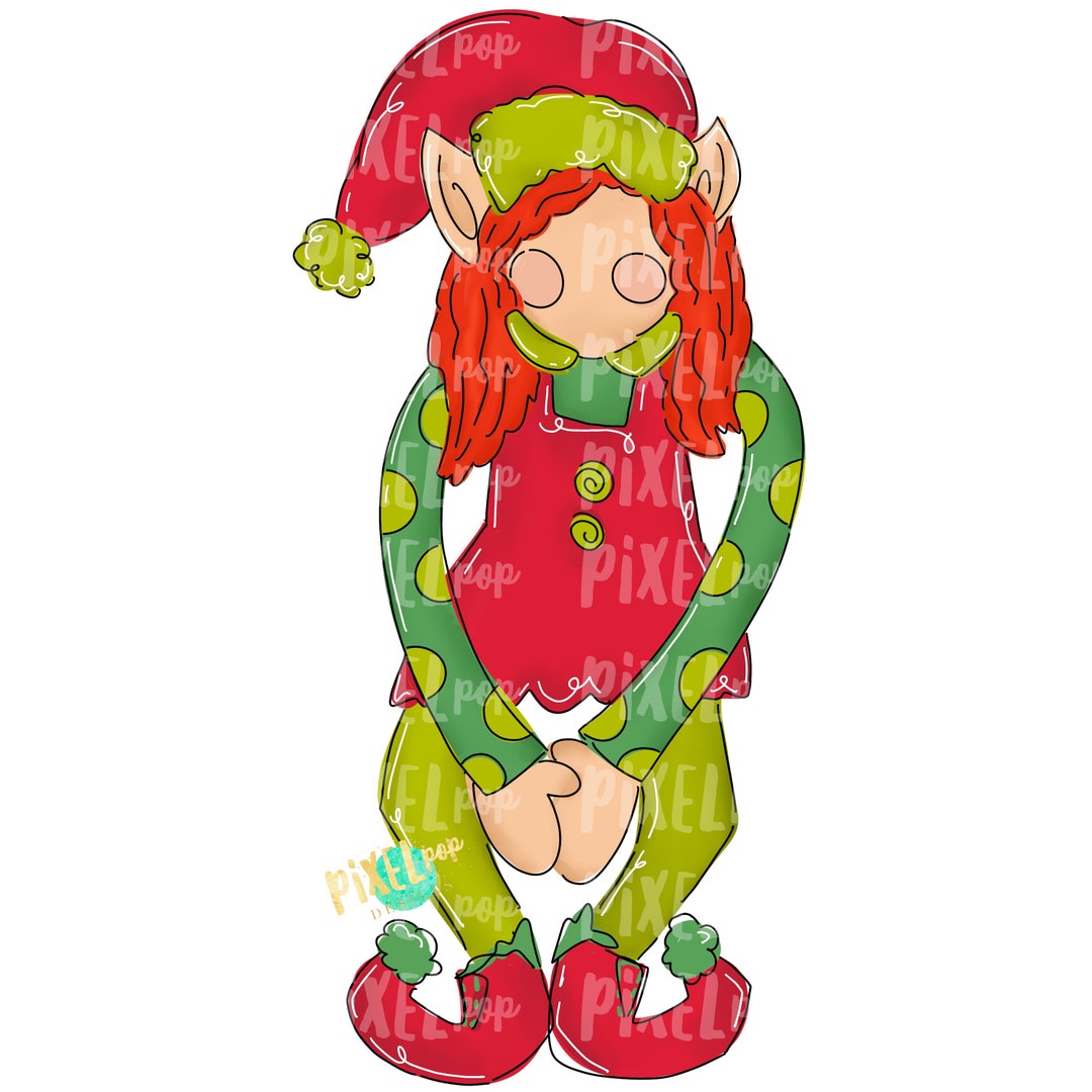Bendy Girl Boy Red PNG | Elf Clipart Design | Christmas Design ...
