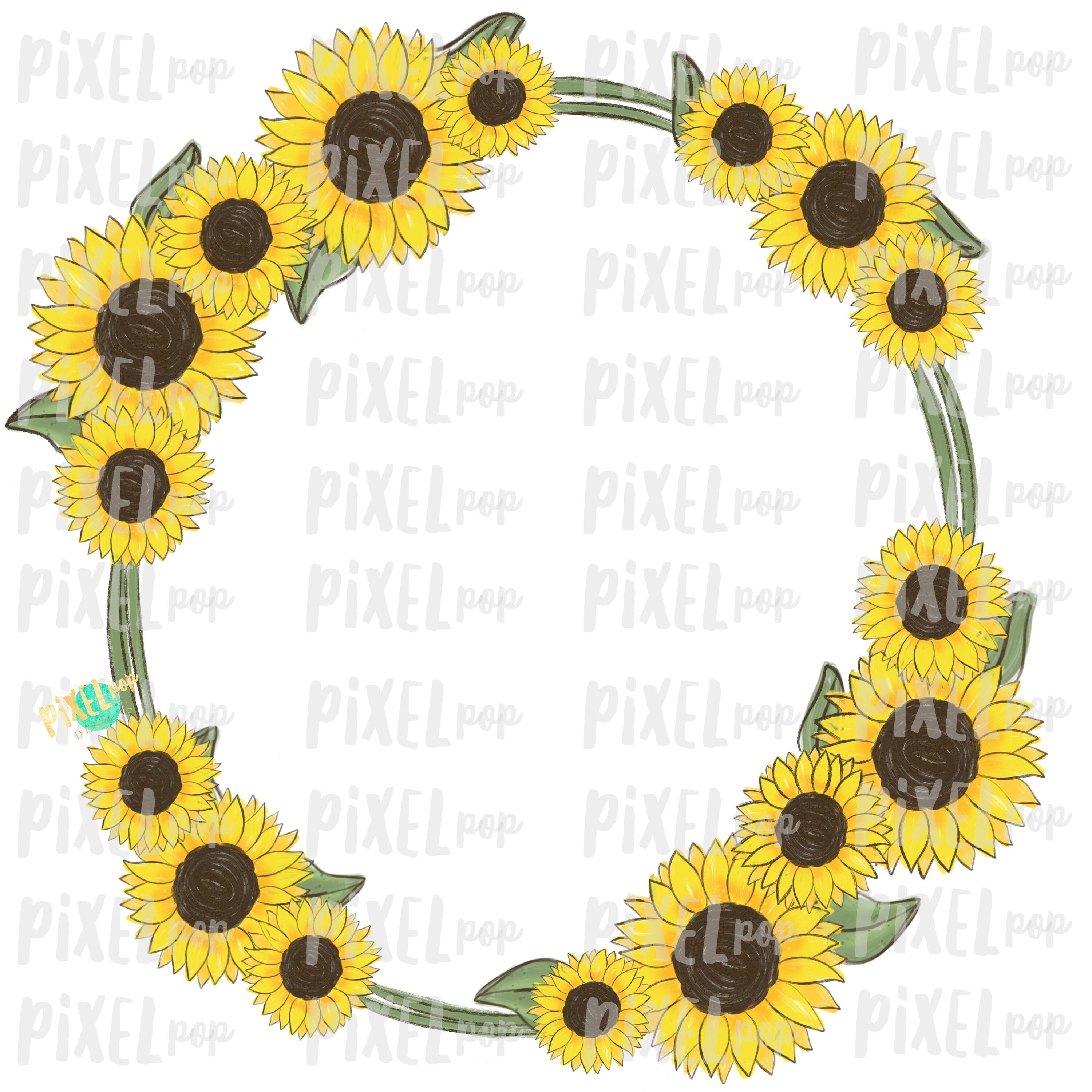Sunflowers Frame PNG Sunflowers Sunflowers Design | Etsy
