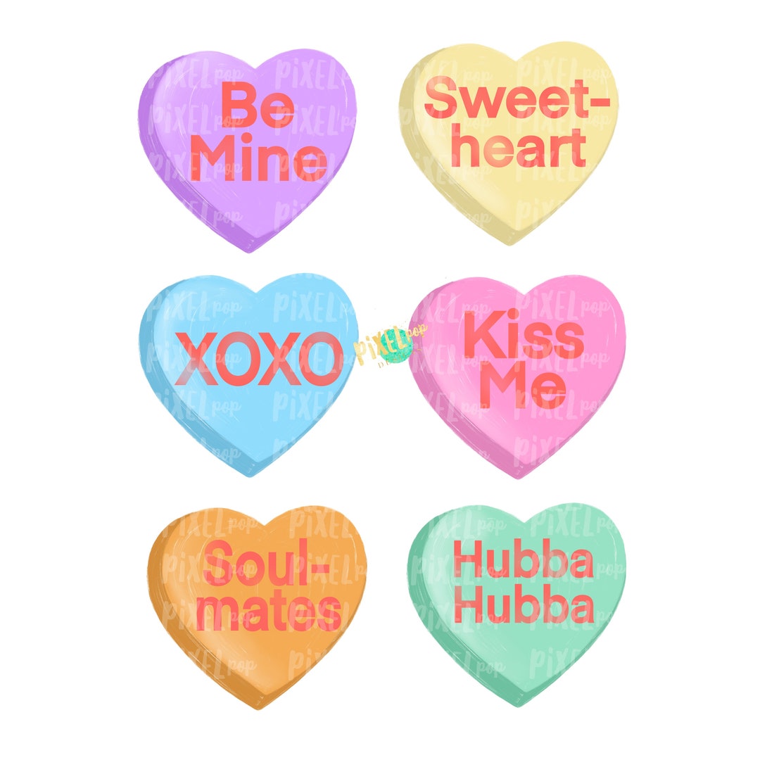 Candy Hearts Valentine Design PNG | Valentine's Day | Conversation ...