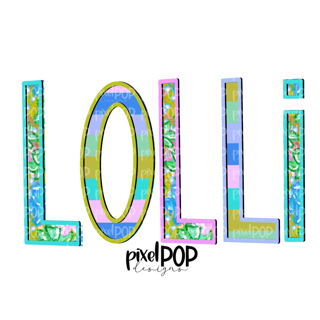 Lolli Floral and Stripe Design PNG | Lolli Art | Lolli Design | Hand ...