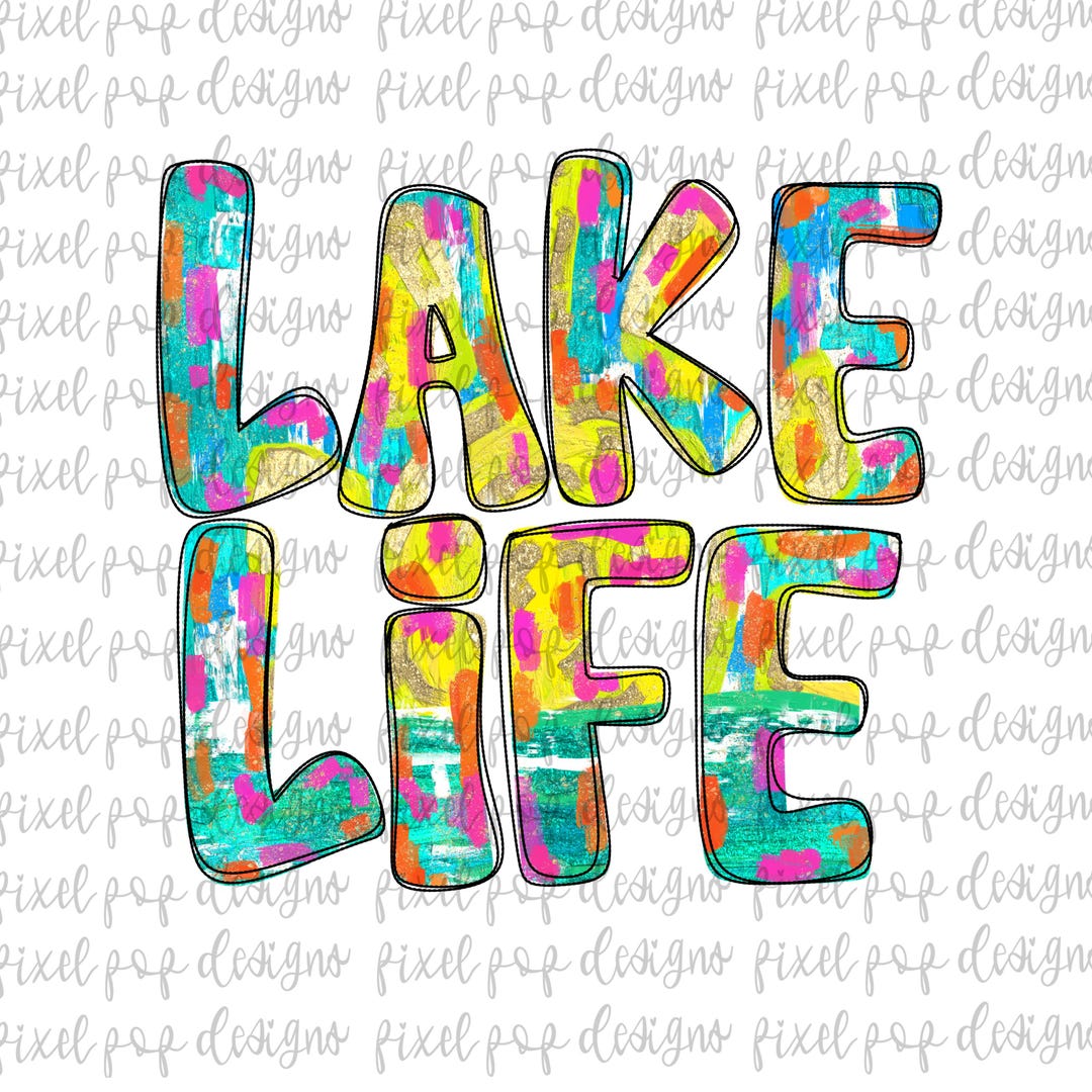 Lake Life Textured Paint PNG | River Art | Lake Design | Sublimation ...