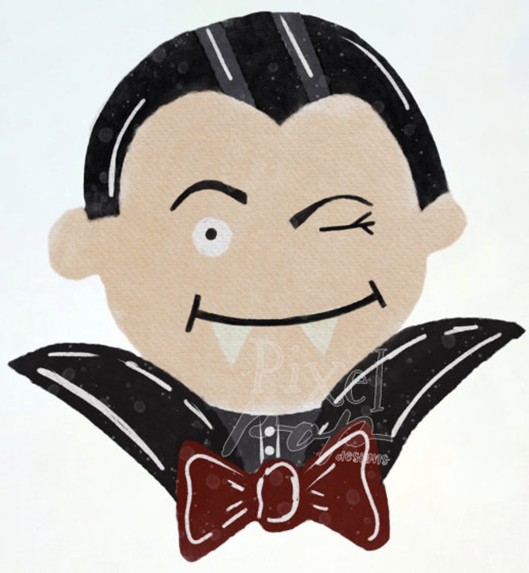 Dracula Watercolor Vampire Halloween Sublimation PNG | Hand Drawn Art ...