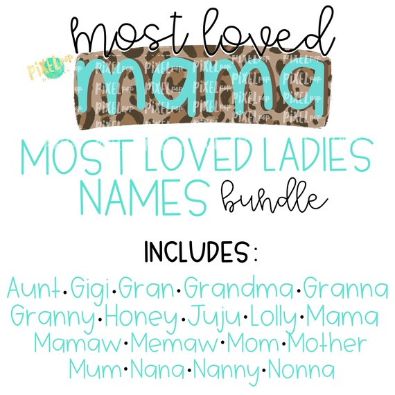 Most Loved Ladies Names Design Bundle Mother's Day | Etsy
