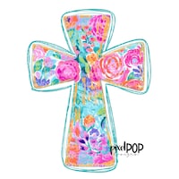 12 Pink Cross PNG Clipart, Elegant Cross With Floral Arrangement and ...