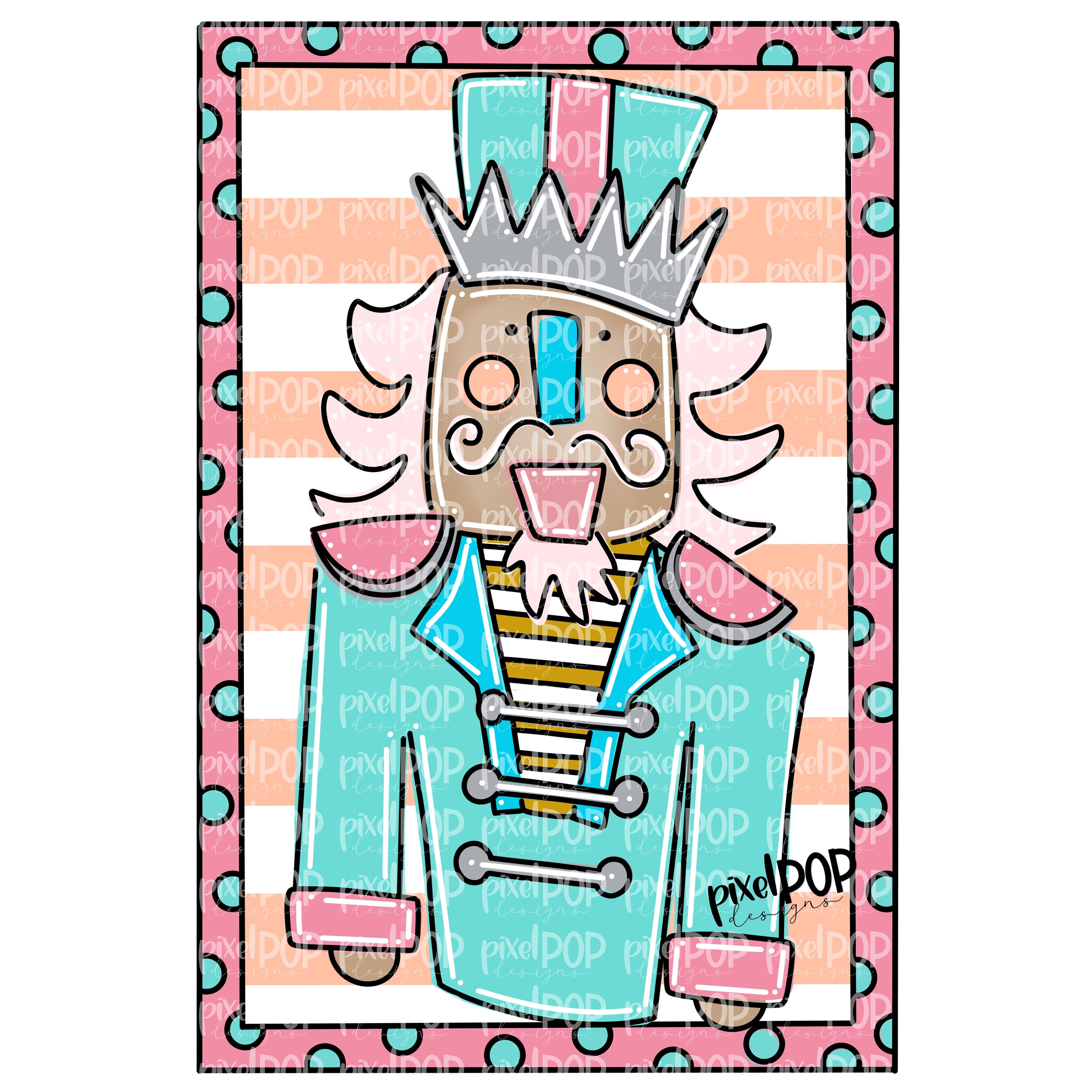 Nutcracker Turquoise PNG | Christmas Art | Nutcracker Art | Hand Drawn ...
