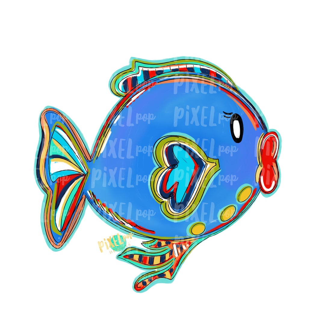 Bright Big Lips Fish Blue PNG | Fish | Fish Art | Fish Sublimation ...
