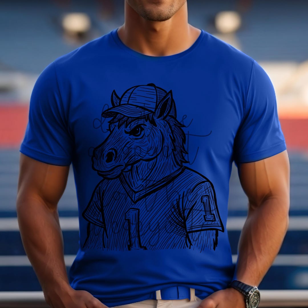 Sketchy Jersey Horse Mustang Mascot PNG | School Mascot Custom Digital ...