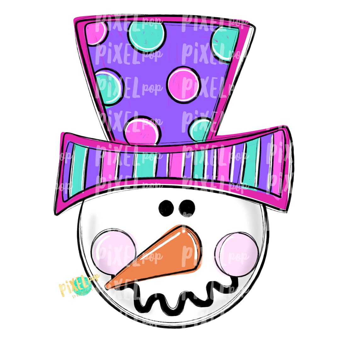 Snowman Head Purple PNG | Sublimation Design | Snowman | Snowman ...